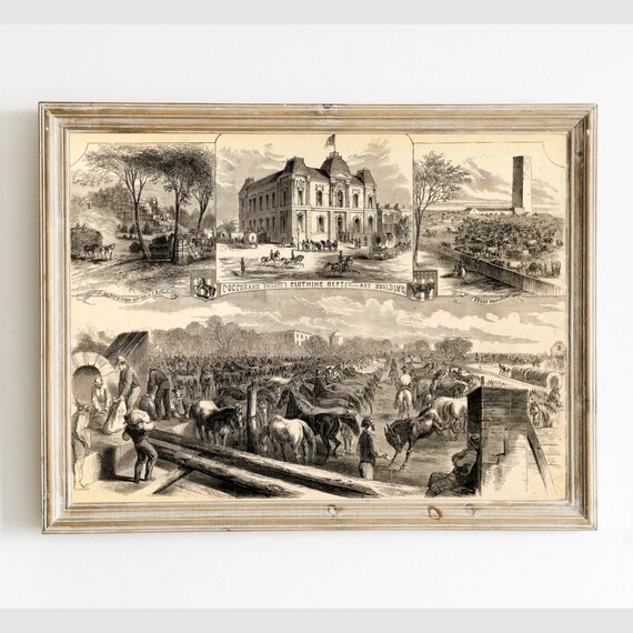 Vintage Printable Drawing Civil War Sketches Antique Digital | Etsy