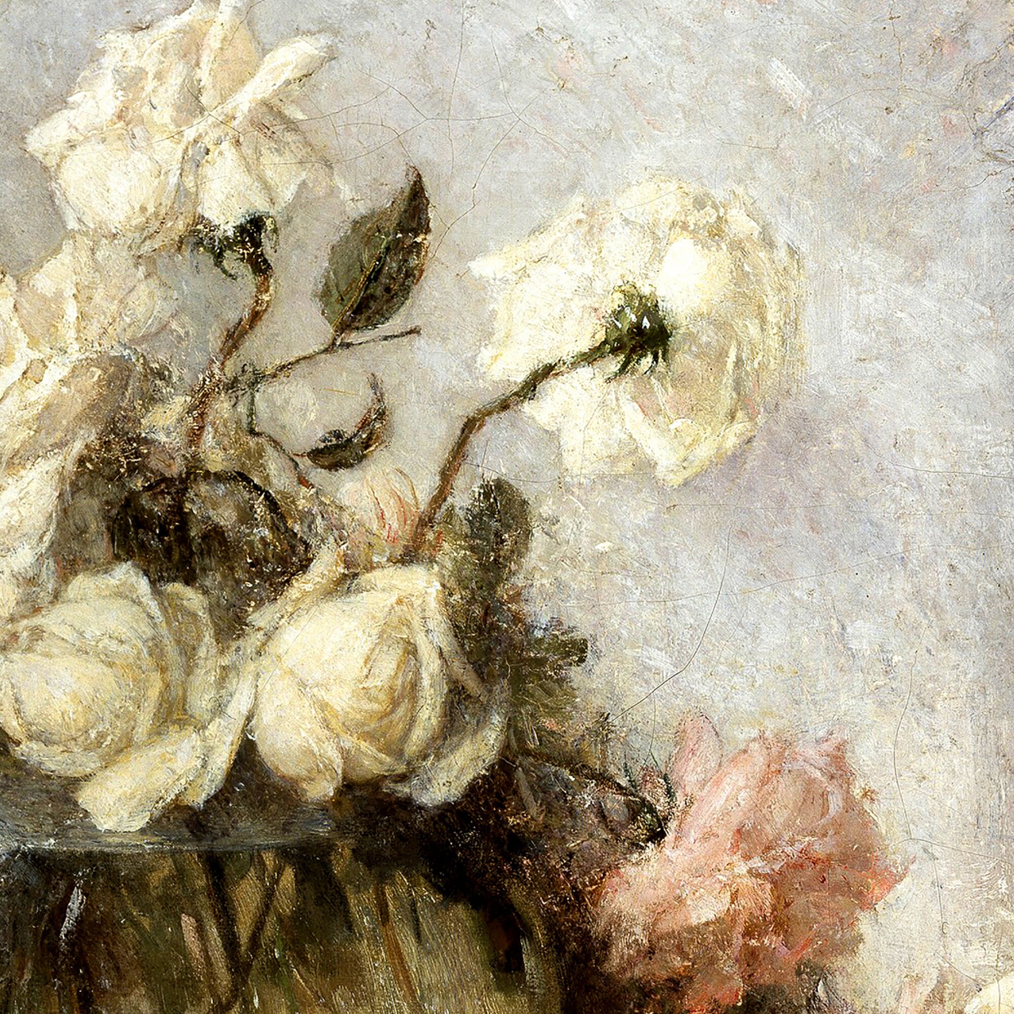 Vintage White Roses Still Life Printable Antique Digital Wall - Etsy