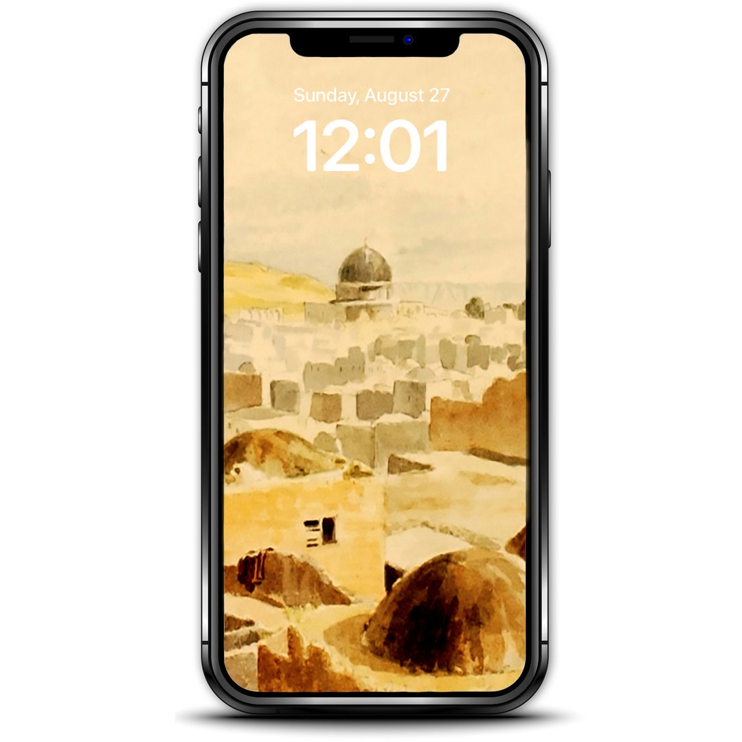 Jerusalem iPhone Wallpaper, Vintage Israeli Cell Phone Screen Art ...