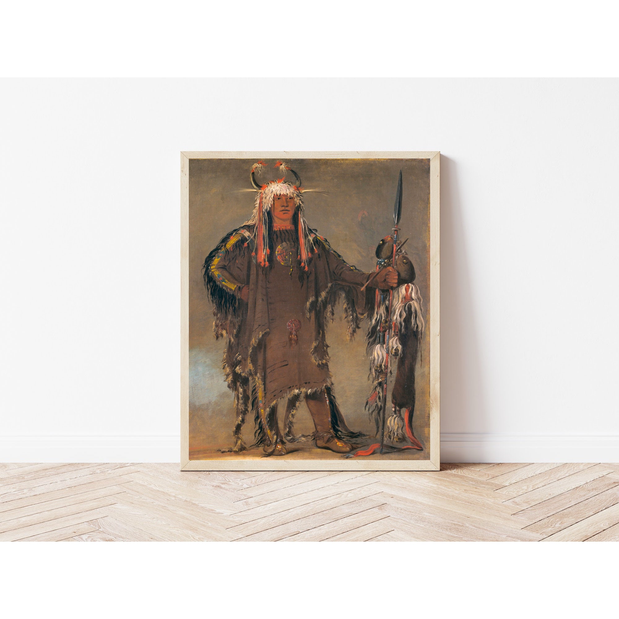 Antique Printable A Piegan Chief Portrait, Male Native American ...