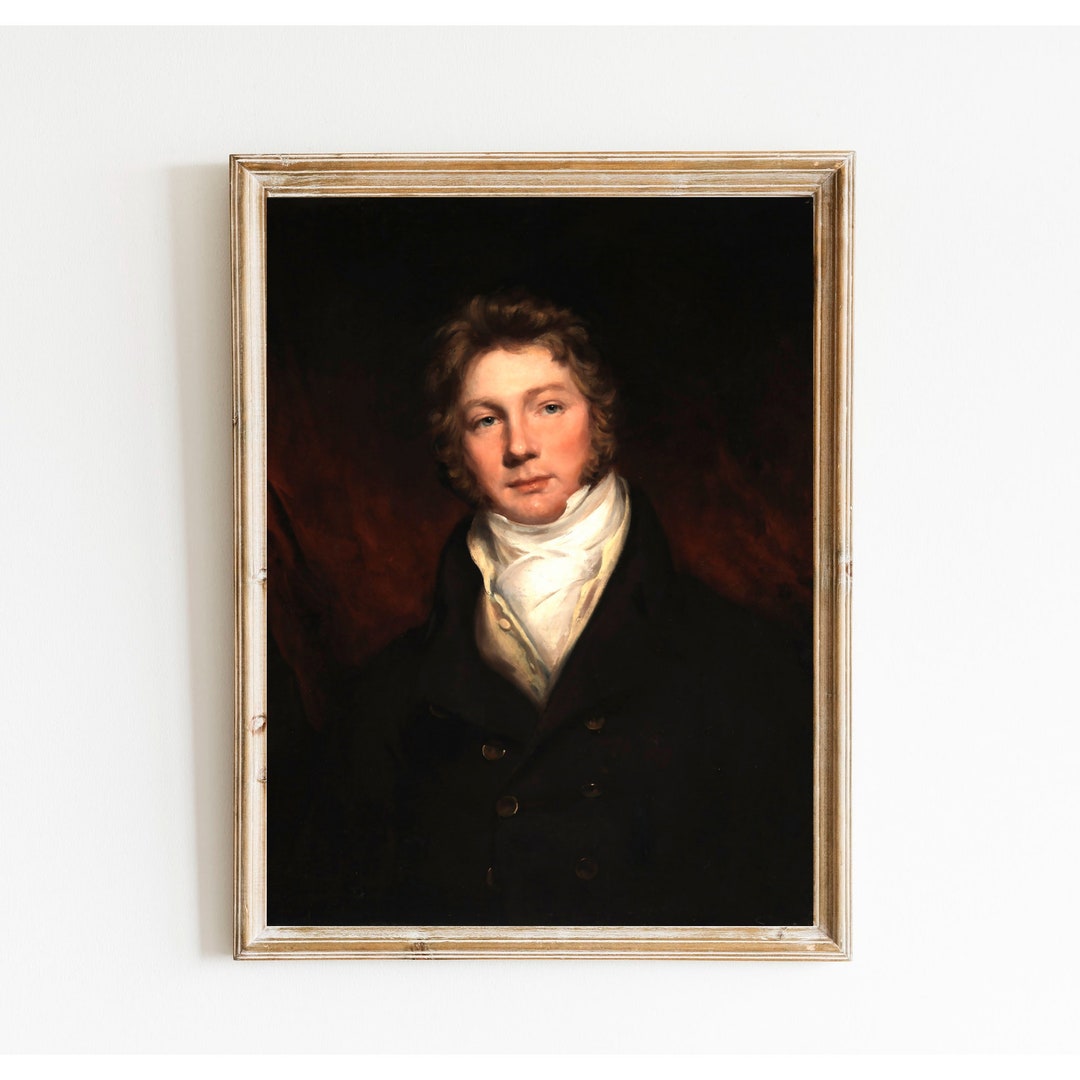 Antique Portrait of a Victorian Man Painting Printable, Dignified ...