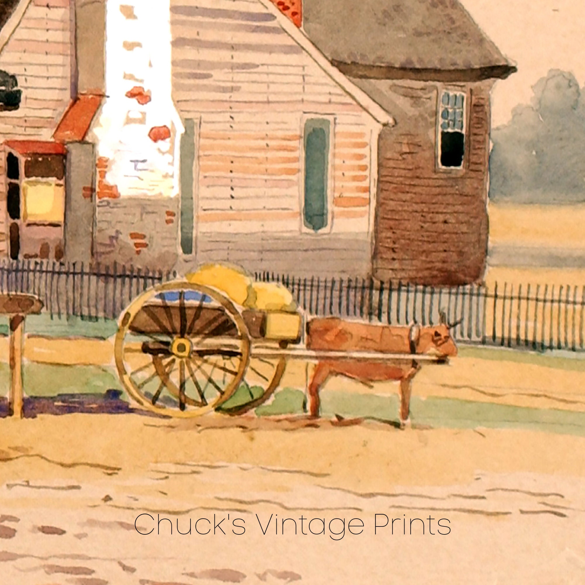 Vintage Post Office Painting PRINTABLE, Old Americana Architecture ...