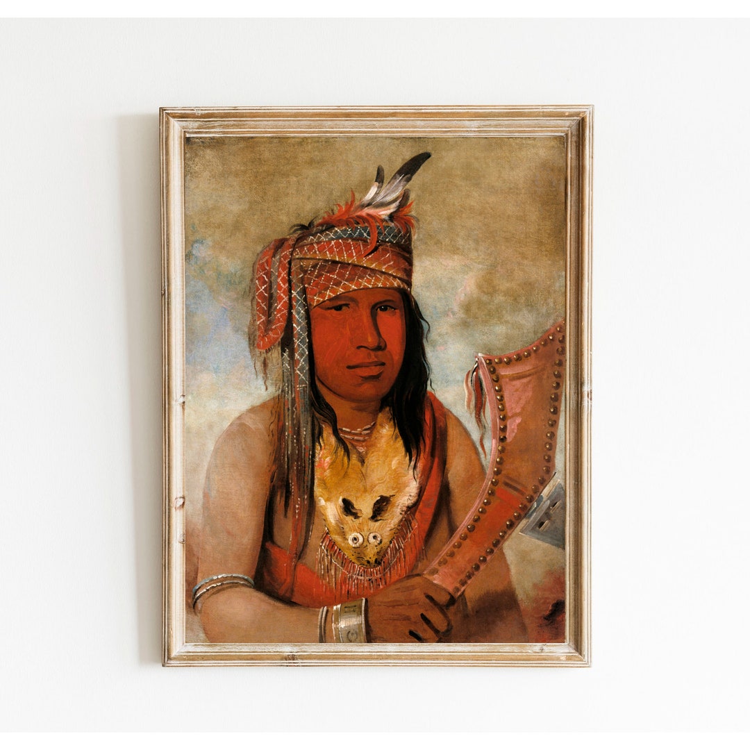 Antique Printable an Indian Brave Portrait #3, Male Native American ...
