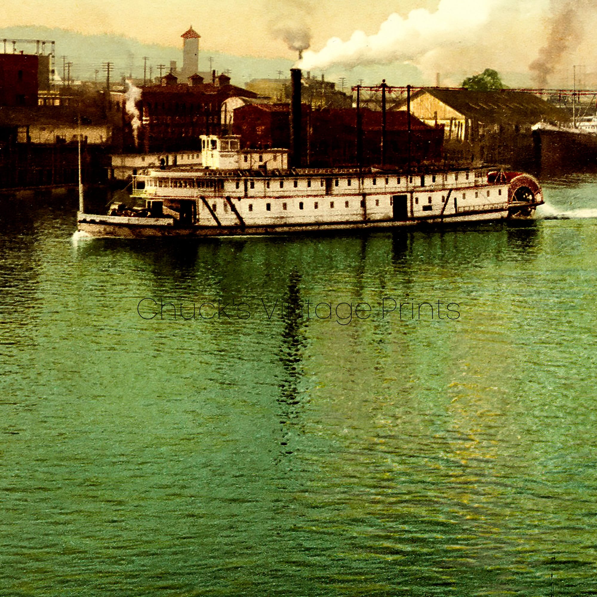 Vintage Paddle Steamer Steamship Photo, Instant Download Printable ...