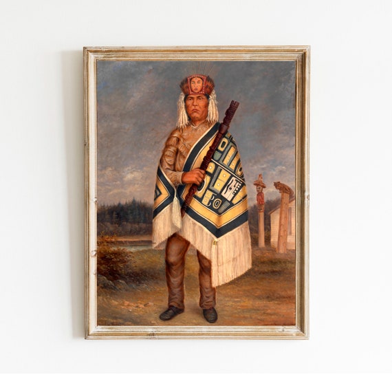 Antique Printable Portrait of a Tlingit Indian Man Native | Etsy