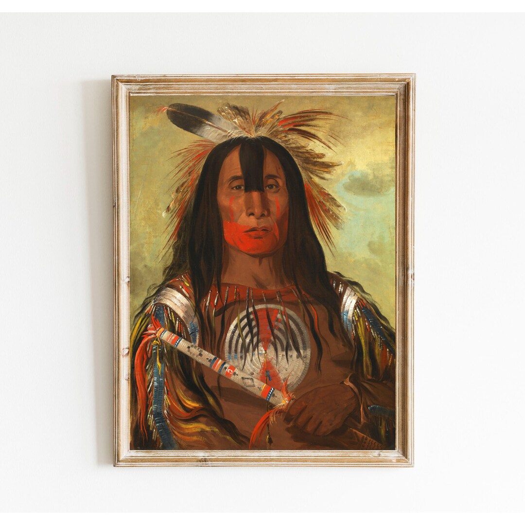 Antique Printable Head Chief Portrait, Male Native American Indian ...