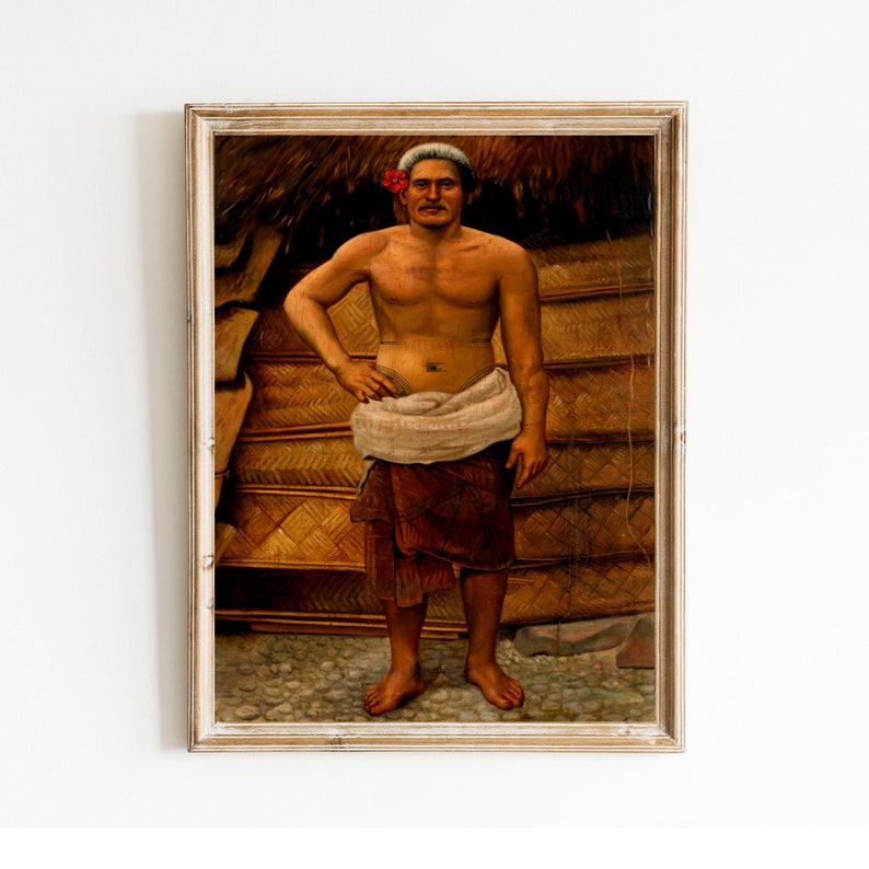 Antique Printable Portrait of a Samoan Man Pacific Islander - Etsy