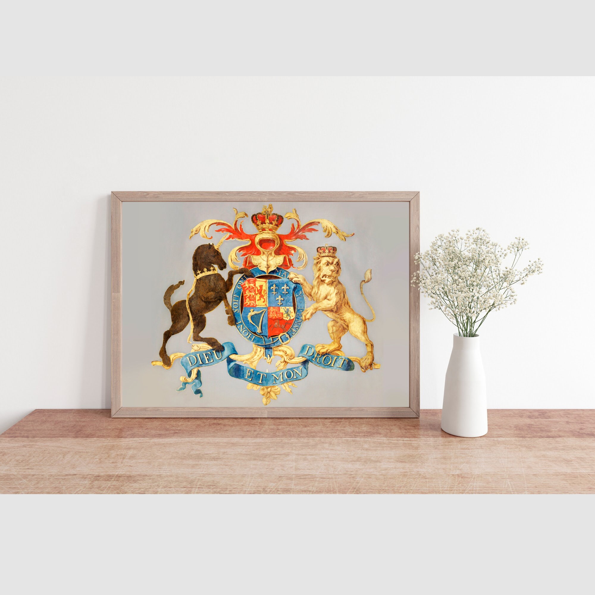 Scottish Coat of Arms PRINTABLE Painting, "dieu Et Mon Droit" Family ...