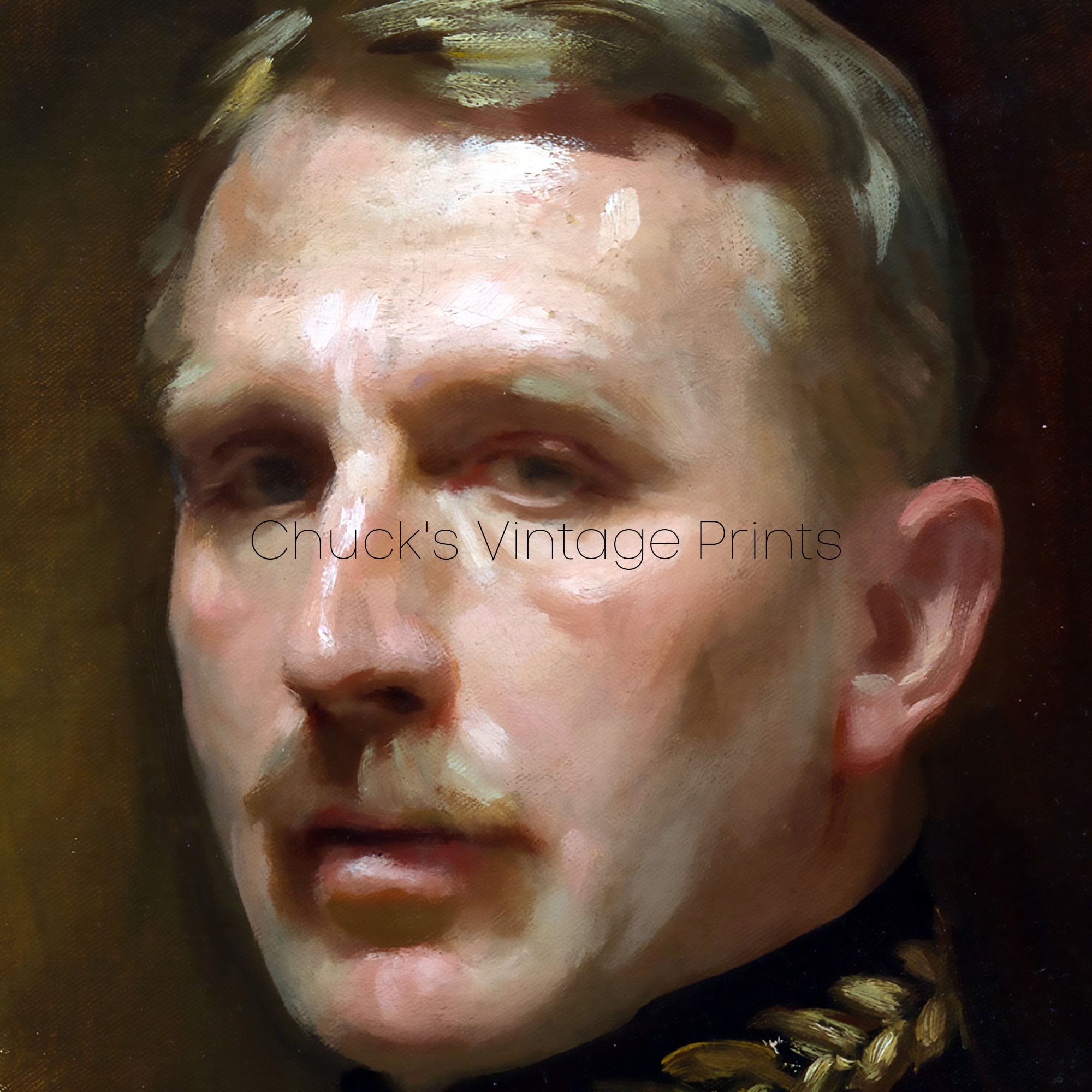 Vintage US Army General Portrait Painting Printable, Rough Riders ...