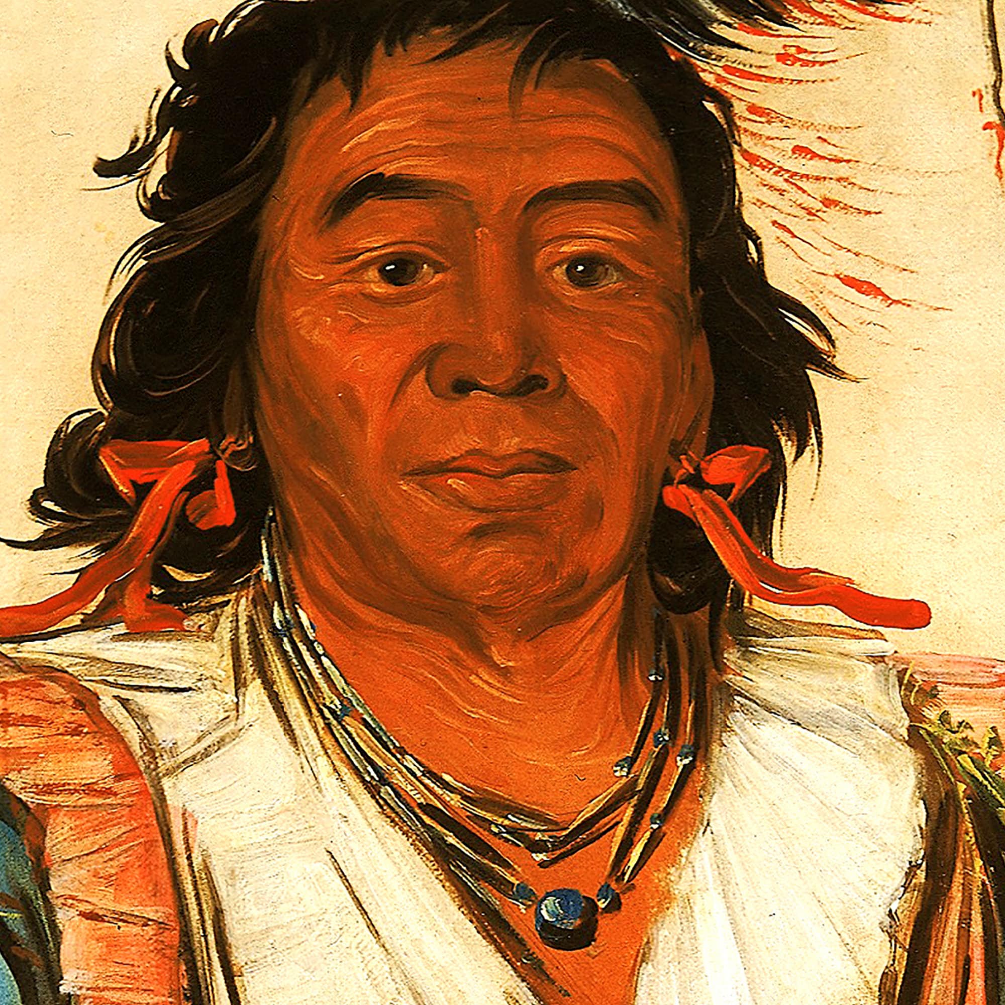 Antique Printable an Indian Brave Portrait #2, Male Native American ...