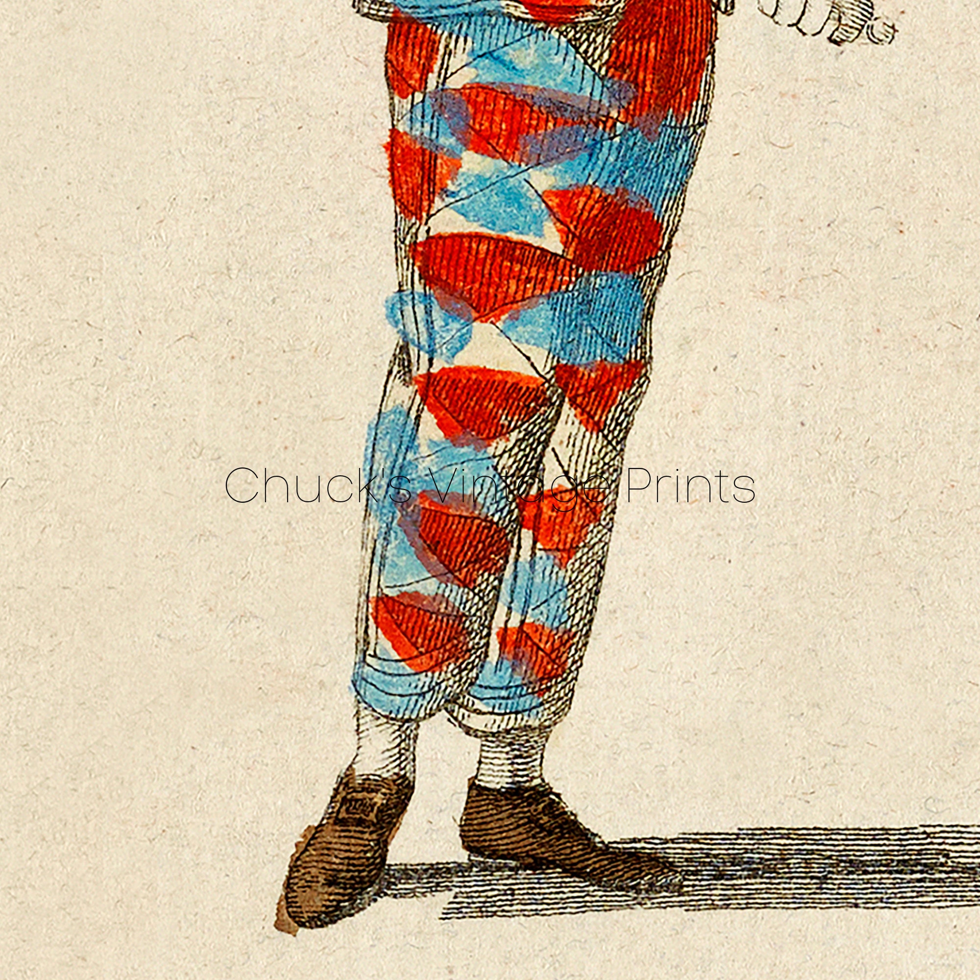 Vintage Harlequin Printable Illustration, 1700s Court Jester Italian ...