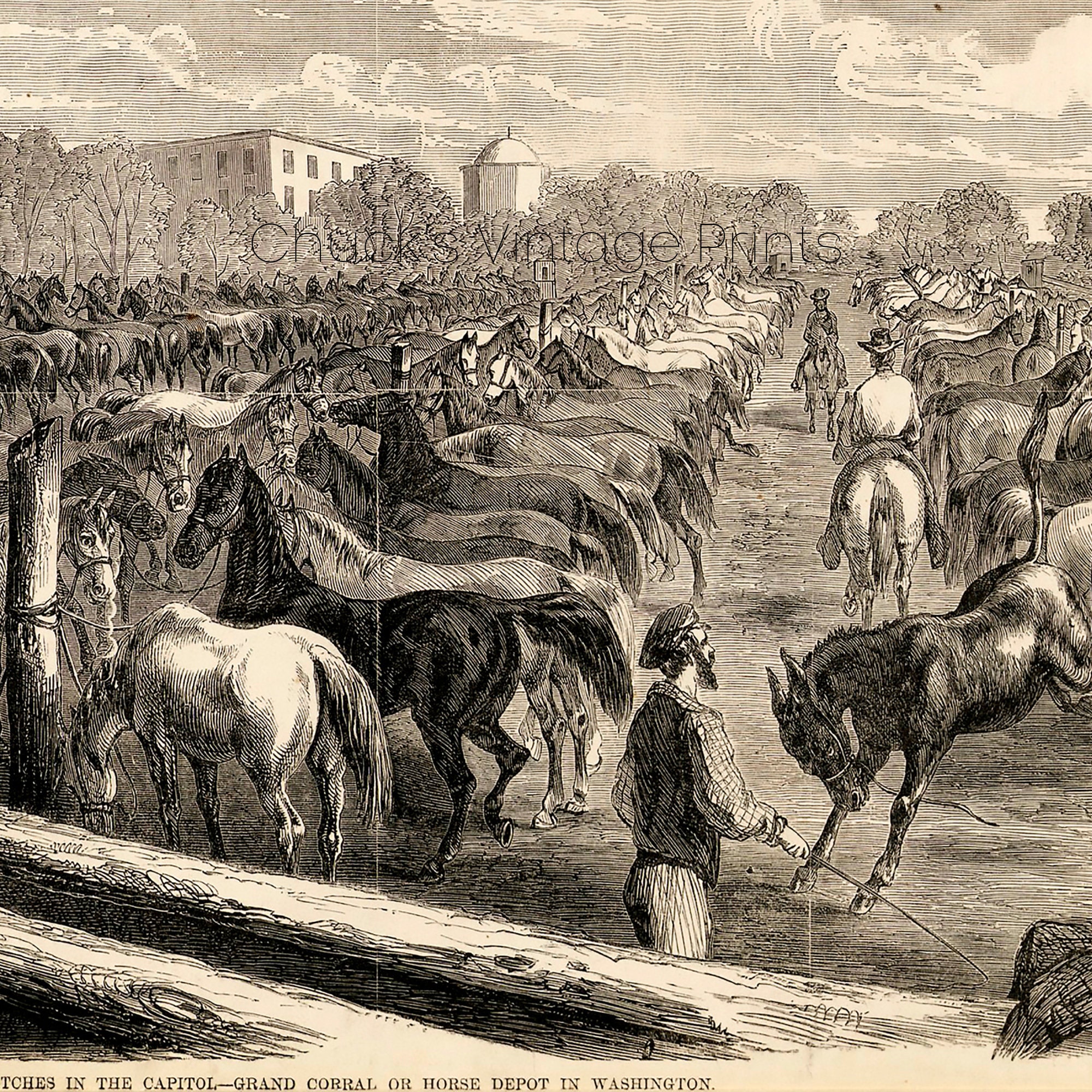 Vintage Printable Drawing Civil War Sketches, Antique Digital Wall Art ...