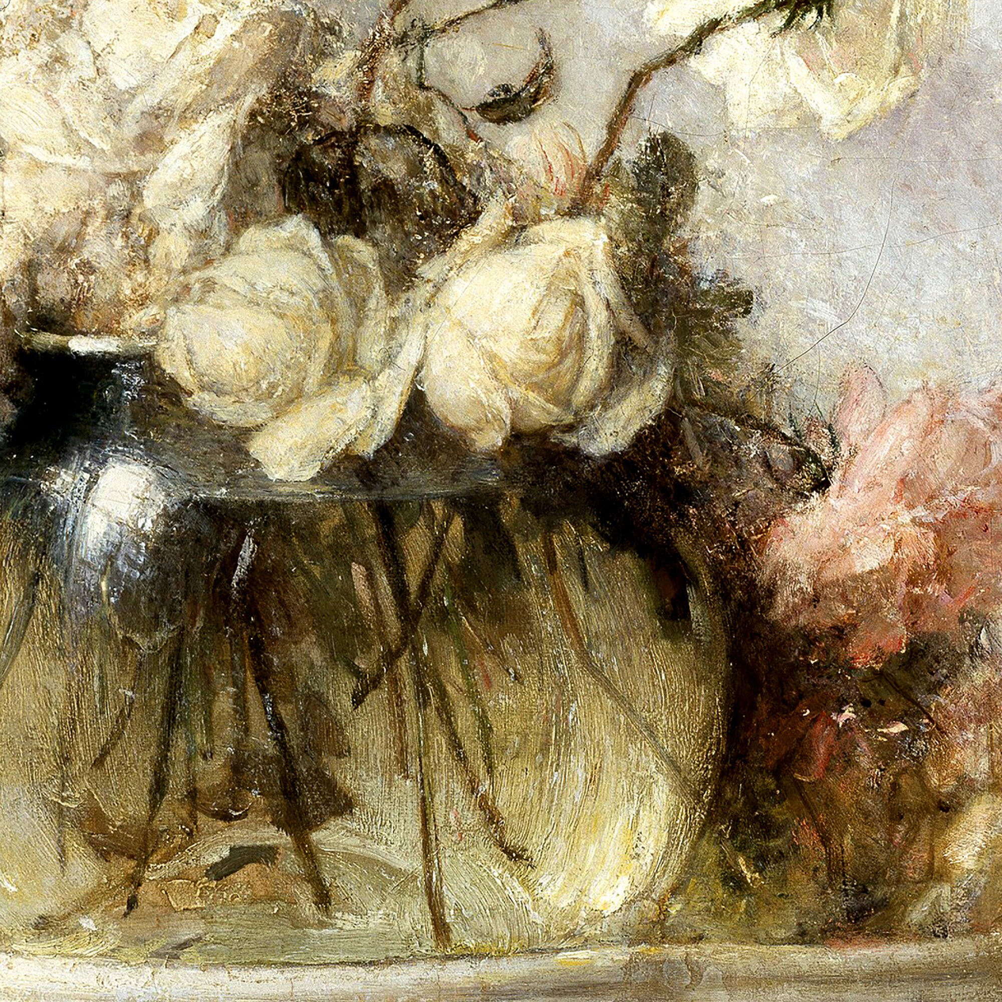 Vintage White Roses Still Life Printable Antique Digital Wall - Etsy