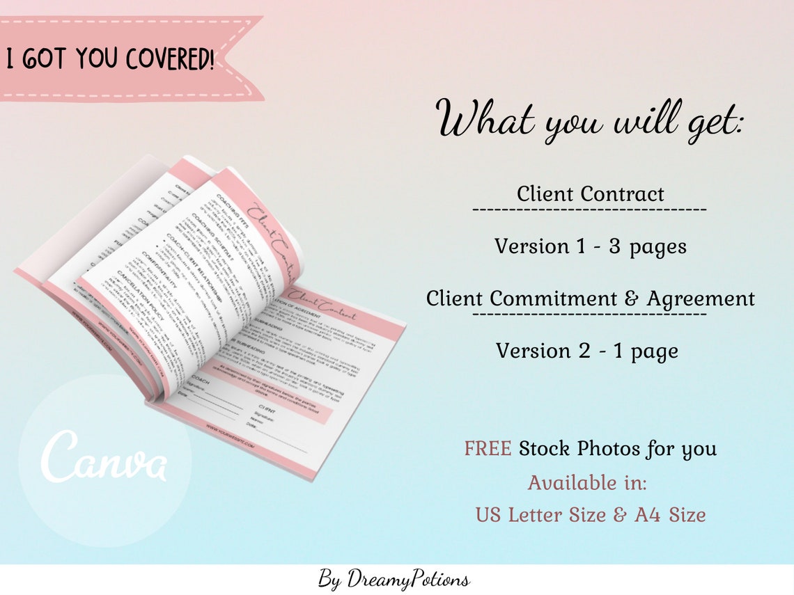 6 Client Contract Templates for Coaches, Business Contract Form ...
