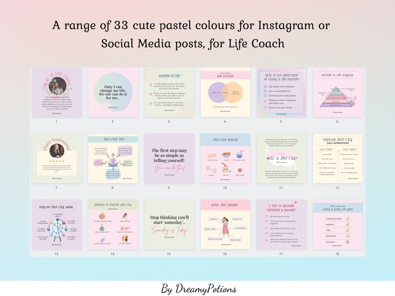 33 Done for You Life Coach Engagement Social Media Posts, Life Coaching ...