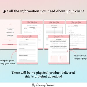 6 Done for You Client Intake Form Template for Coaches, Client Coaching ...