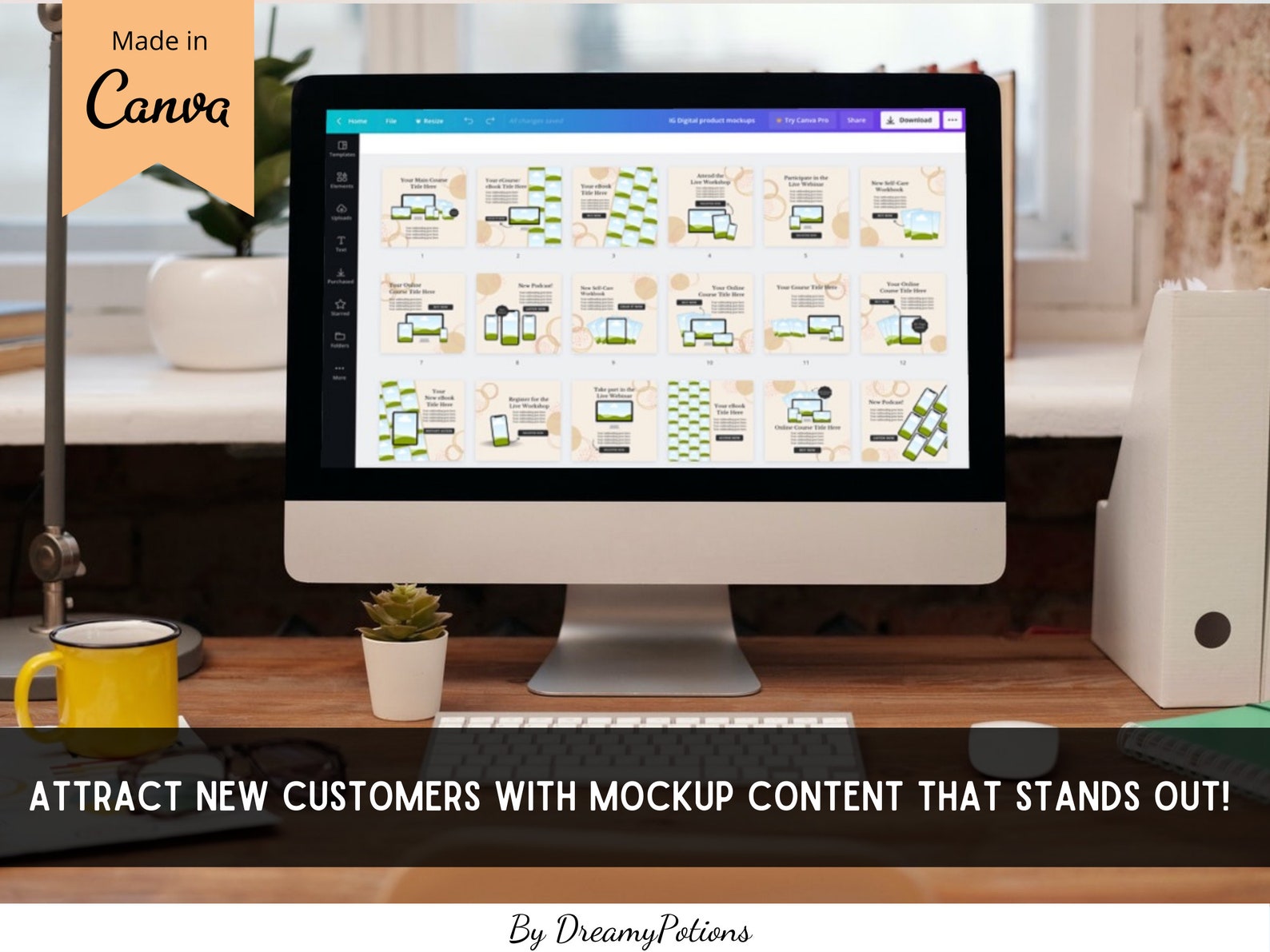 20+ Digital Product Mockup Templates, Online Course Mockup, Course ...