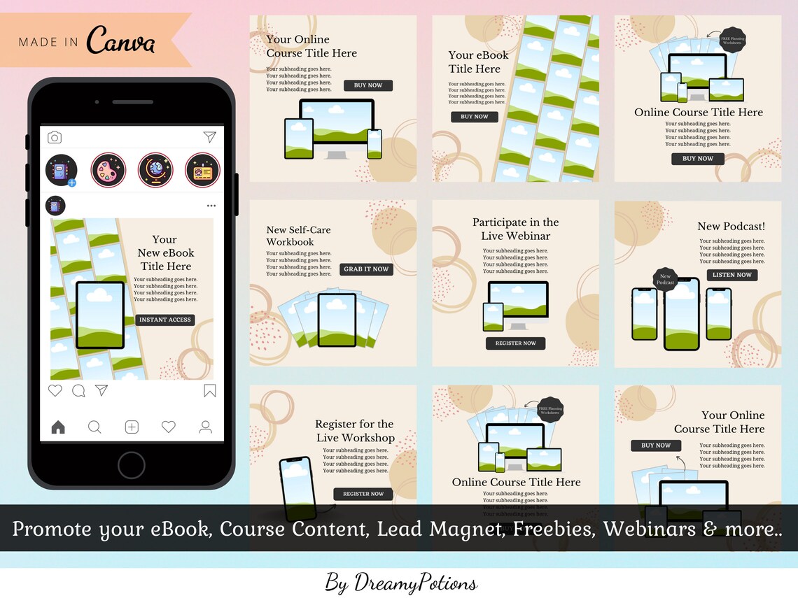 20+ Digital Product Mockup Templates, Online Course Mockup, Course ...
