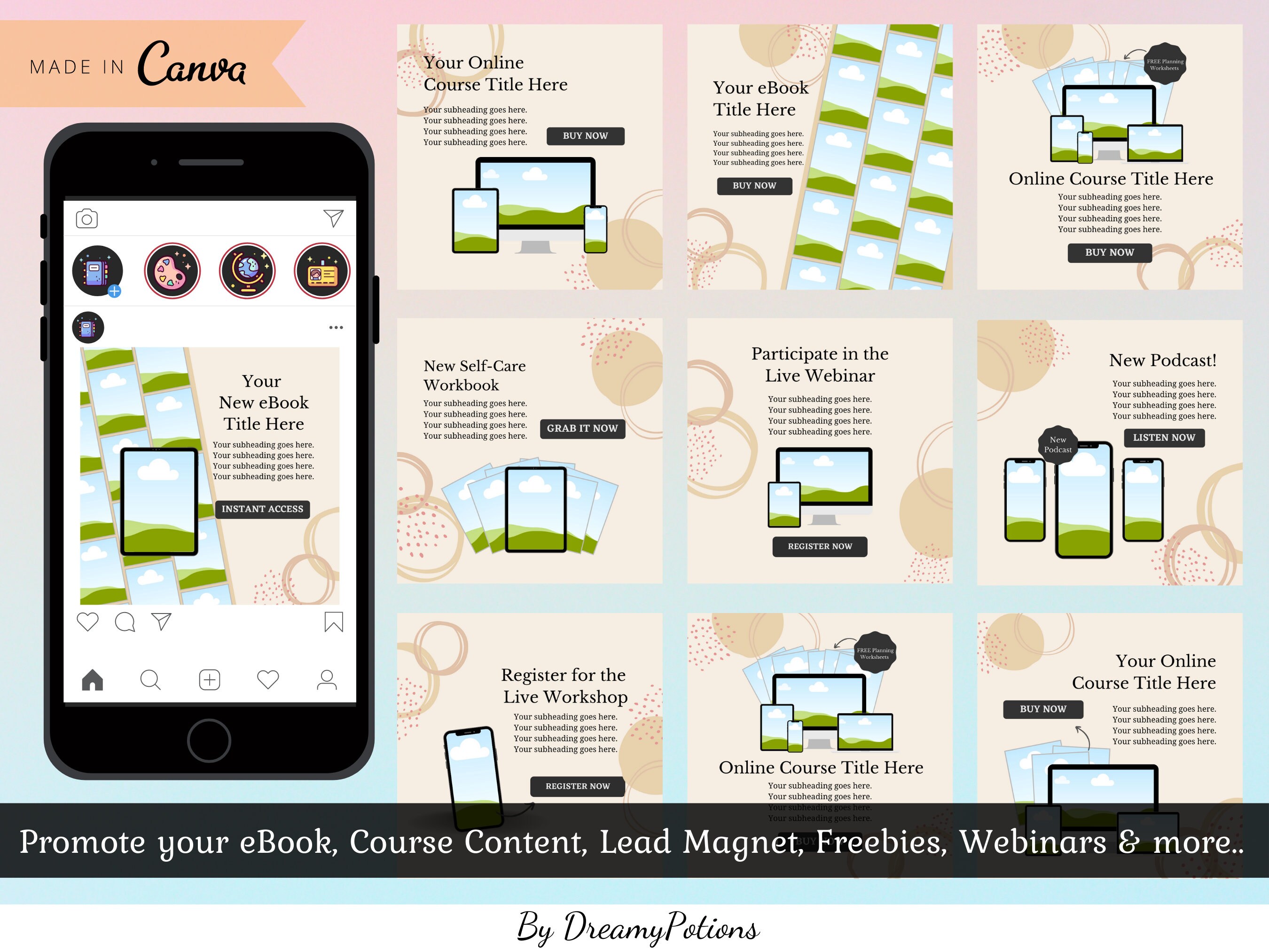 20+ Digital Product Mockup Templates, Online Course Mockup, Course ...