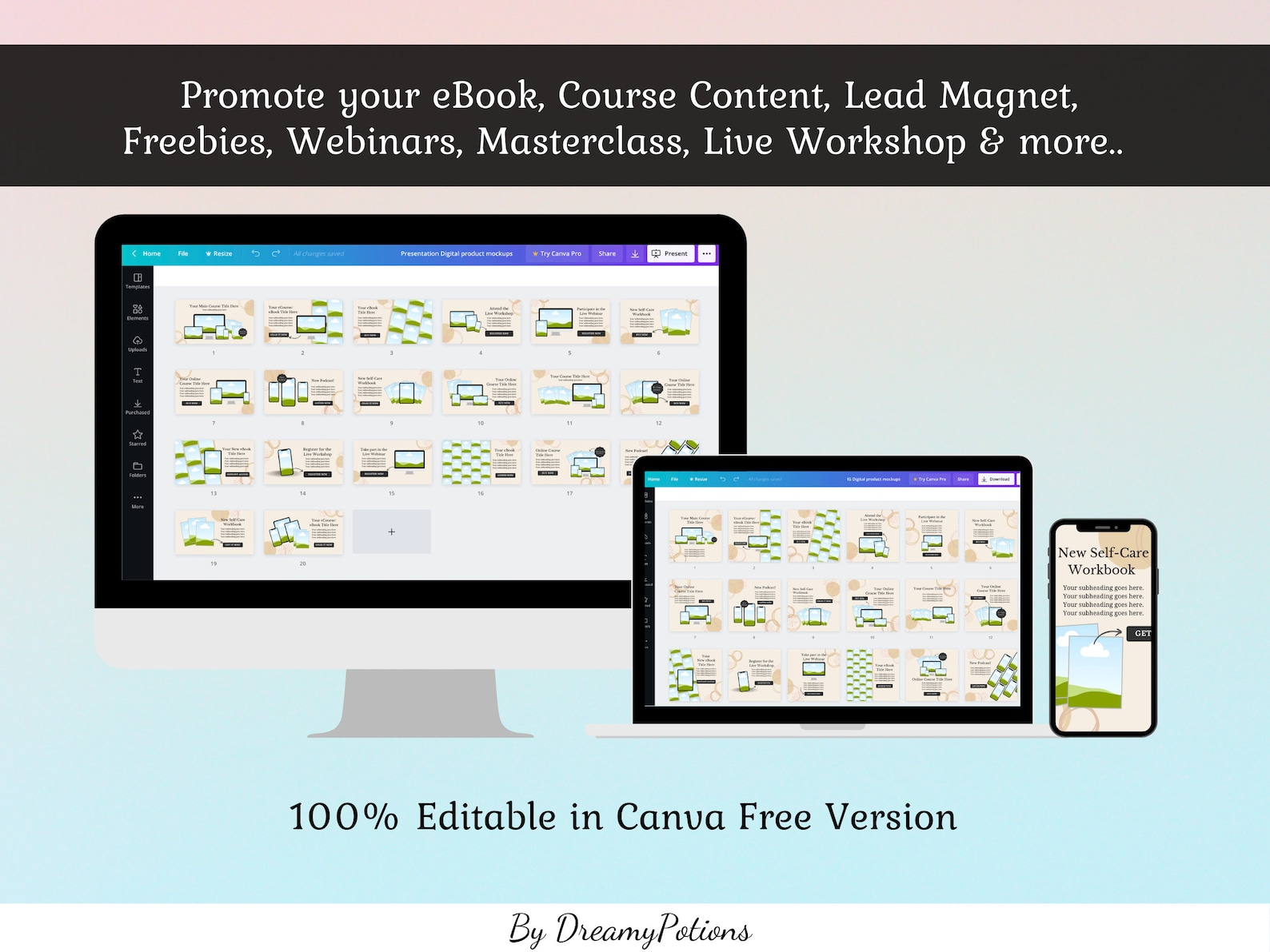 20+ Digital Product Mockup Templates, Online Course Mockup, Course ...
