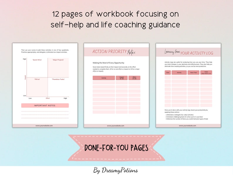 12 Done for You Life Coaching Workbook, Ready to Sell Workbook, Course ...
