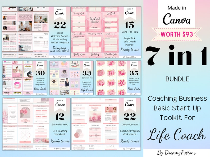 7 in 1 Bundle Coaching Business Basic Start up Toolkit for Life Coach ...