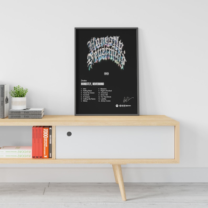 Drake 'honestly, Nevermind' Digital Poster Print - Album Cover Art ...