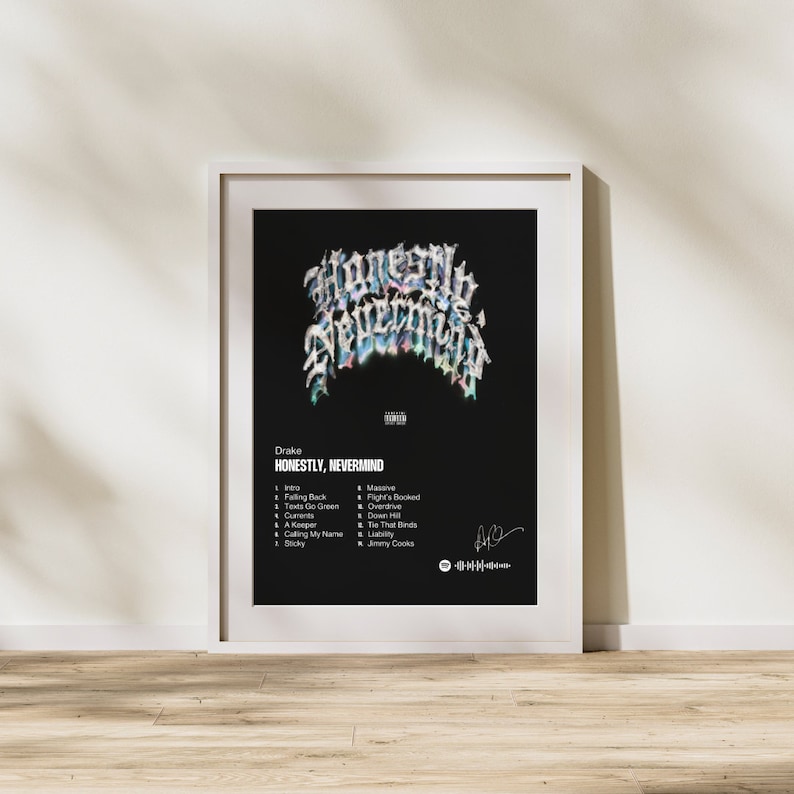 Drake 'honestly, Nevermind' Digital Poster Print - Album Cover Art ...