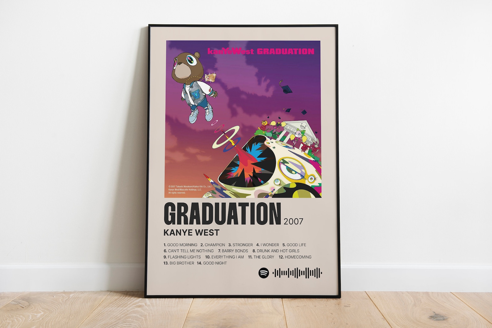 Kanye West Poster | Graduation | Spotify Playlist | Graduation Album ...