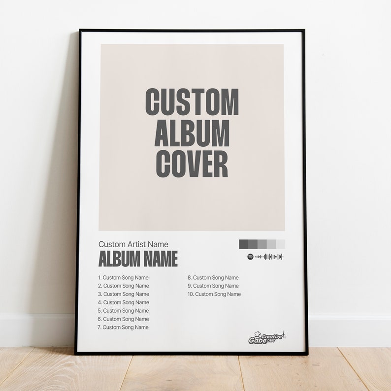 Custom Album Art Print - Digital Download Poster for Wall Decor ...
