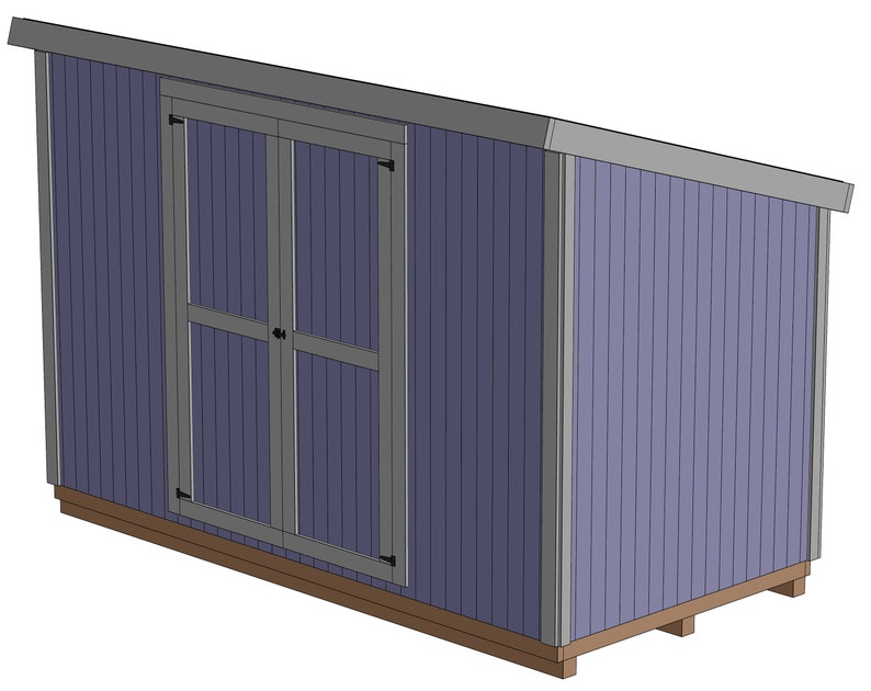 6x12 Lean to Shed Plans PDF | Lawn Equipment & Tool Storage Shed | DIY ...