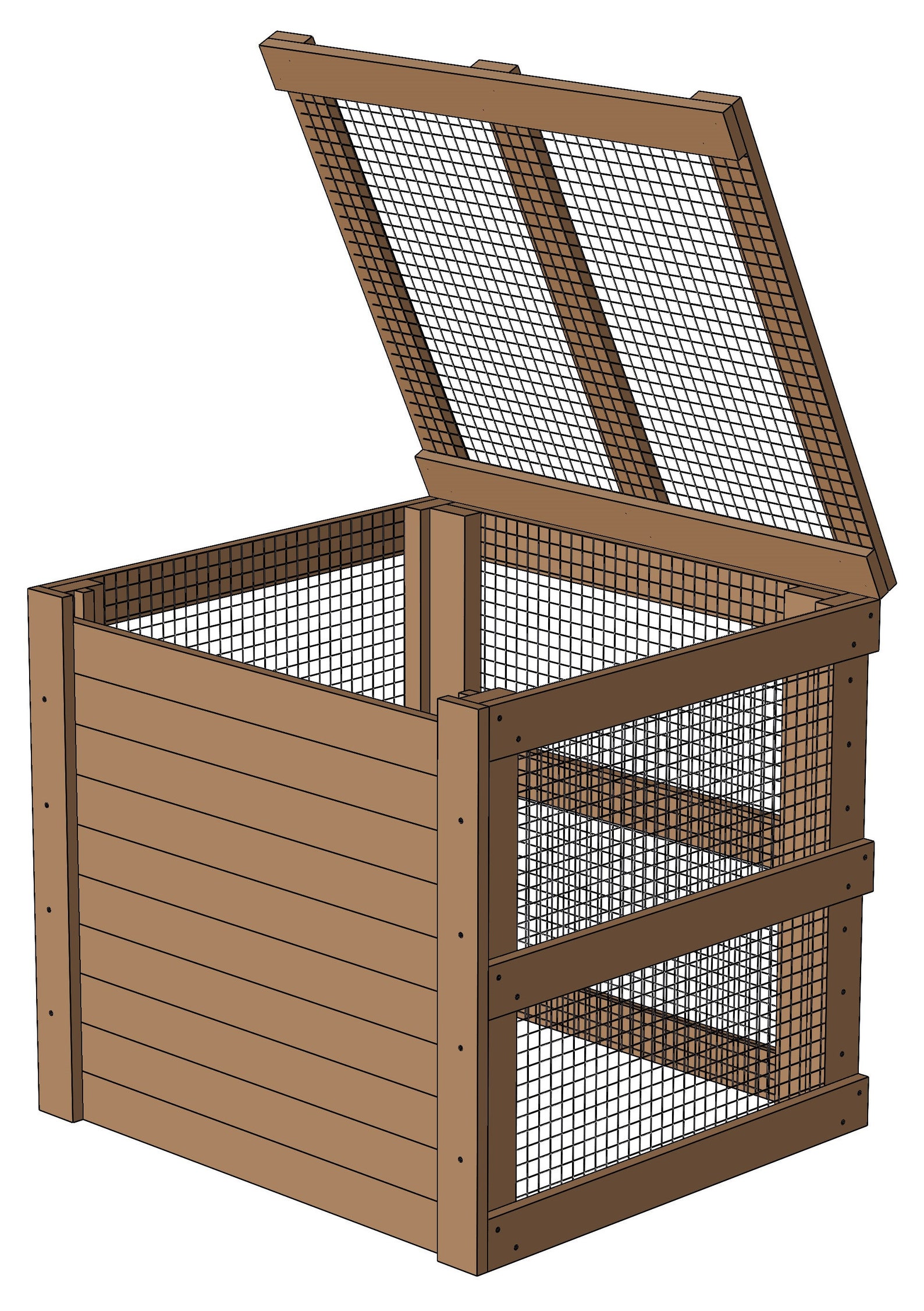 DIY Compost Bin Woodworking Plans: Hinged Lid, Removable Slats (PDF Download) - Etsy
