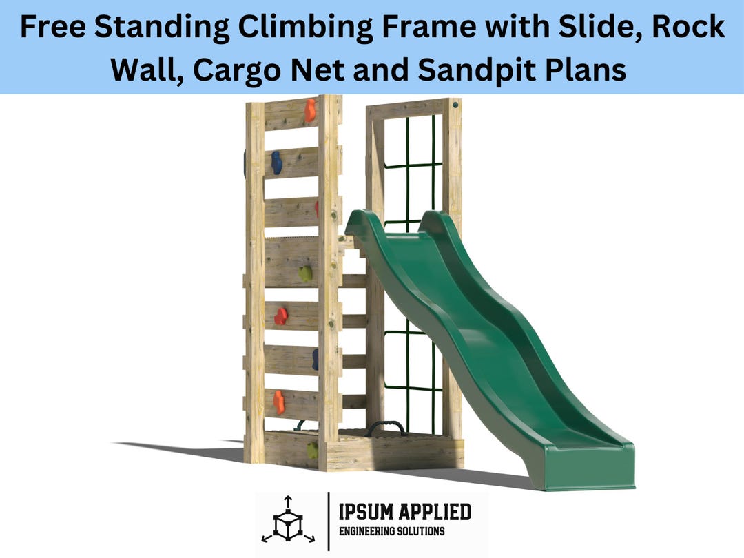 Climbing Frame With Slide and Rock Wall Plans & Assembly Instructions ...