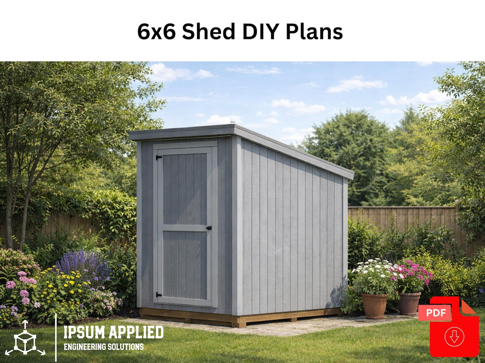 6x6 Lean to Shed Plans PDF | Compact Backyard Storage Shed Blueprint ...