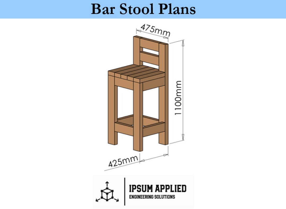 DIY Wooden Bar Stool Plans – 4x2 Lumber Build With Step-by-step ...