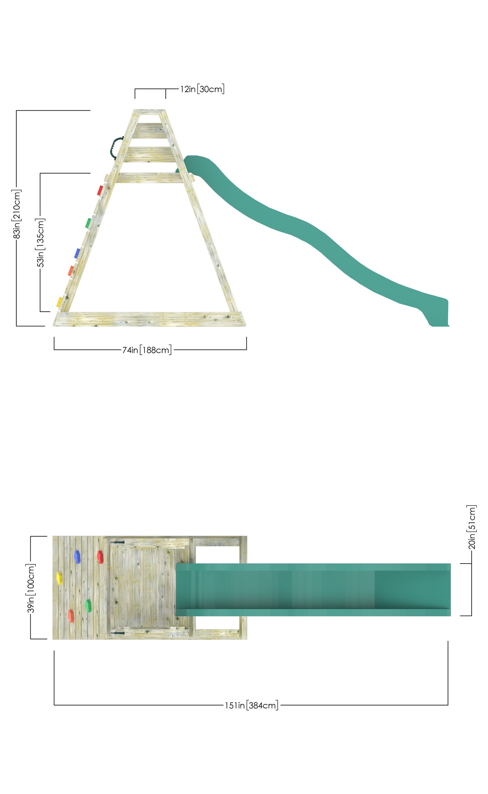 DIY A-frame Climber Woodworking Plans: Kids Playground With Slide ...
