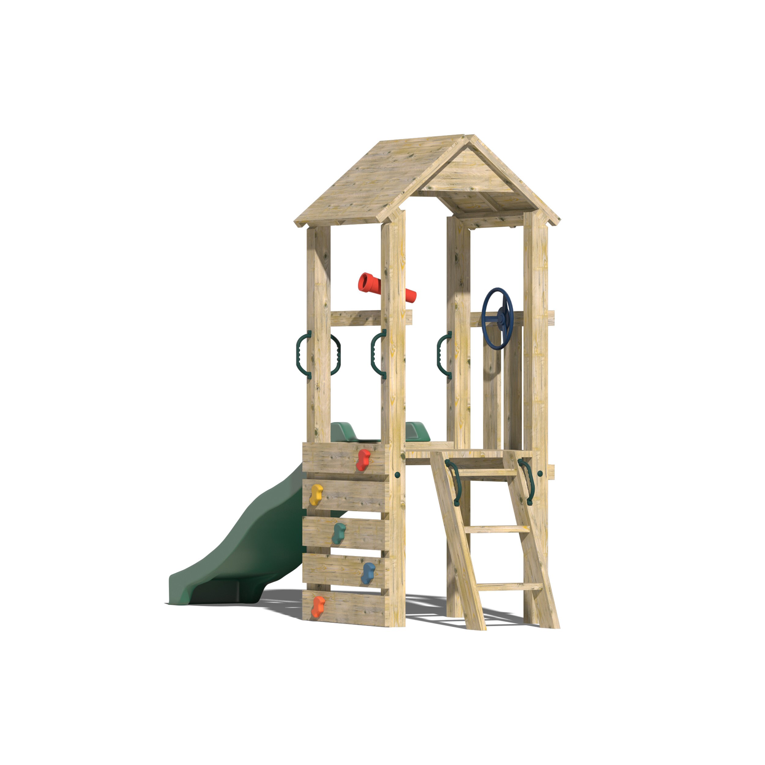 Climbing Frame With Steps, Slide and Rock Wall Plans & Assembly ...