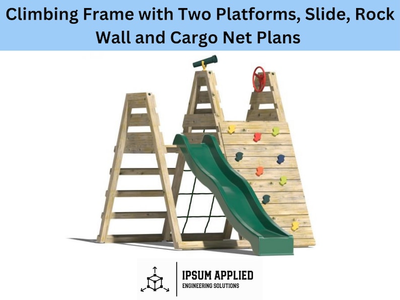 DIY Wooden Kids Climbing Frame Woodworking Plans – Outdoor Playground ...