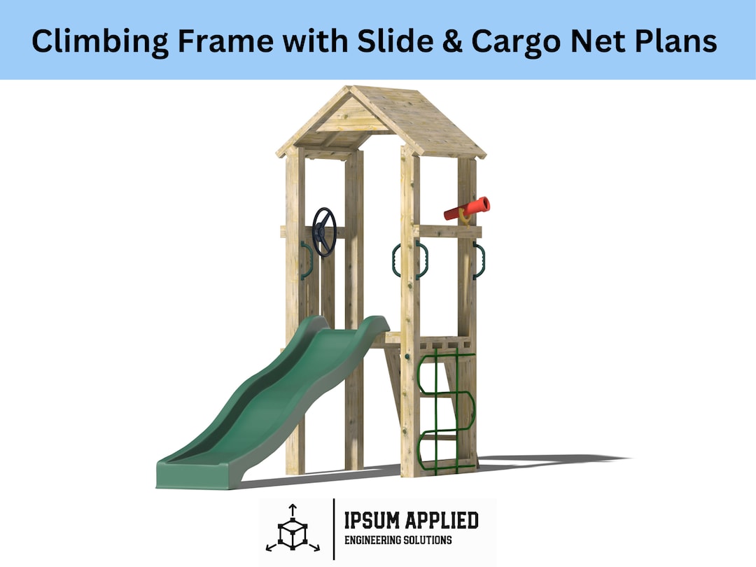 DIY Kids Climbing Frame Woodworking Plans With Slide (digital Download ...