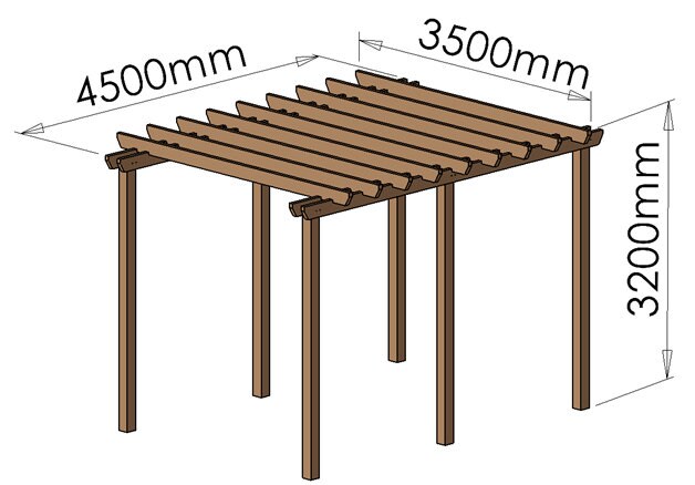 4.5m X 3.5m Pergola Plans & Assembly Instructions Comes With Cut List ...