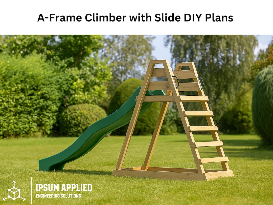 DIY Kids A-frame Climber Plans: Woodworking Playset With Slide (PDF ...