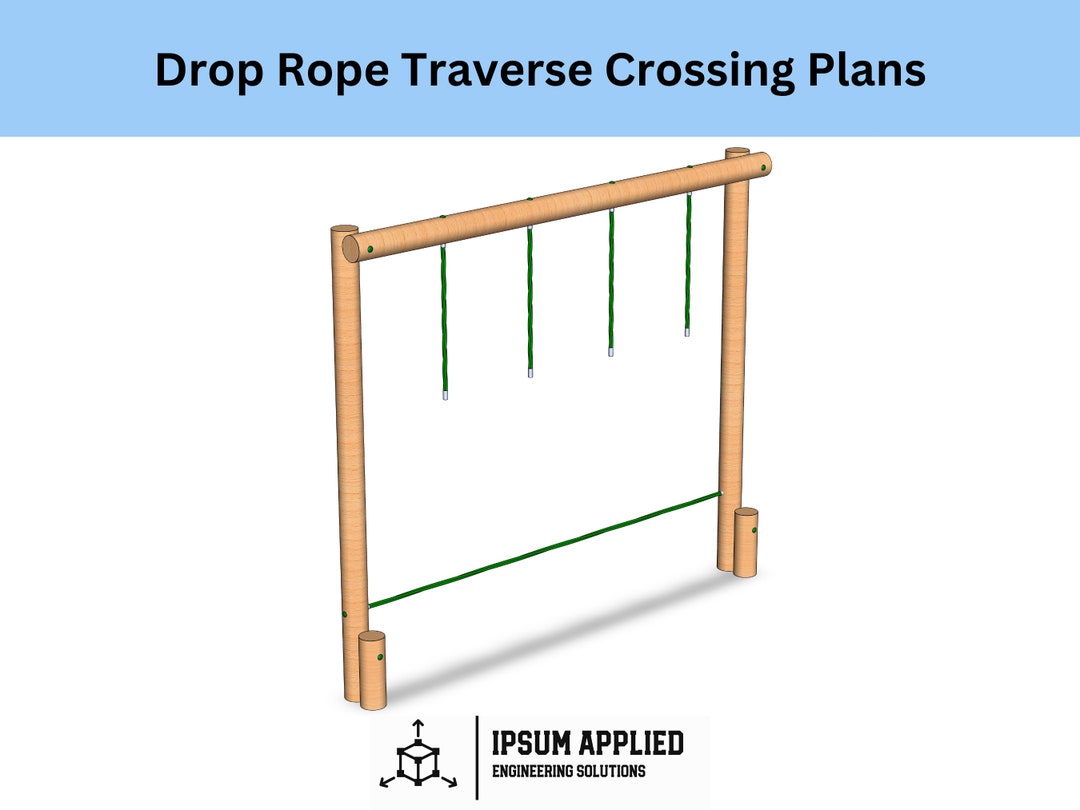 Kids Drop Rope Traverse Crossing Plans & Assembly Instructions - Comes ...