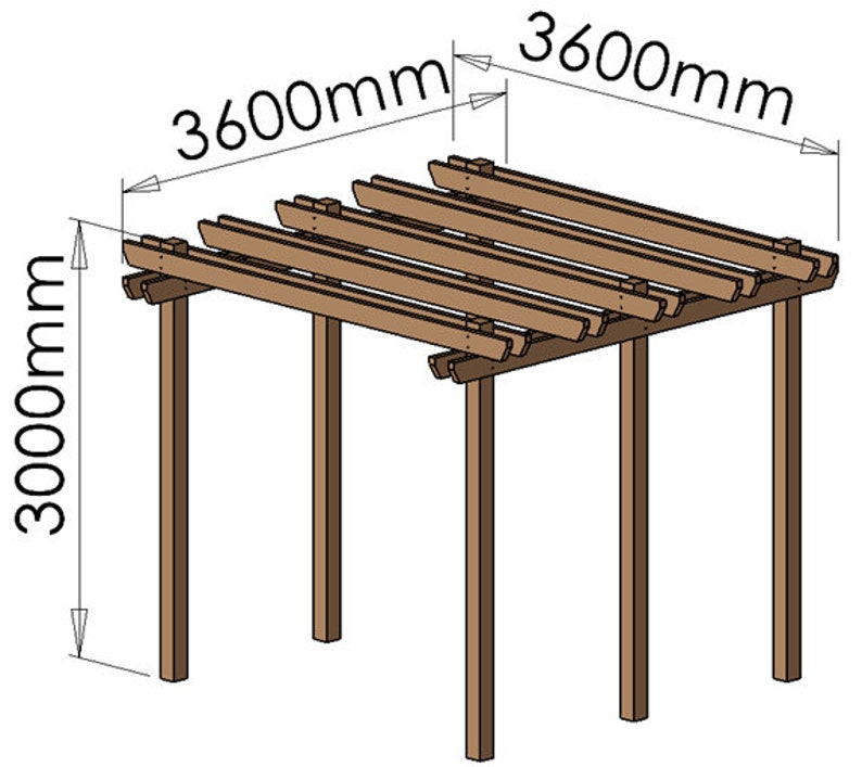 3m X 3m 10ft X 10ft Pergola Plans & Assembly Instructions Comes With ...