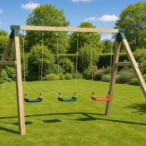 DIY Triple Swing Set Woodworking Plans: Step-by-step Guide for Outdoor ...