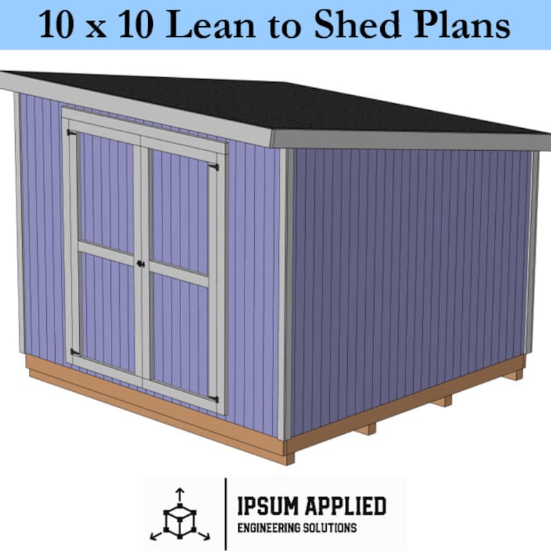 Sloped Roof Shed Plans - Etsy