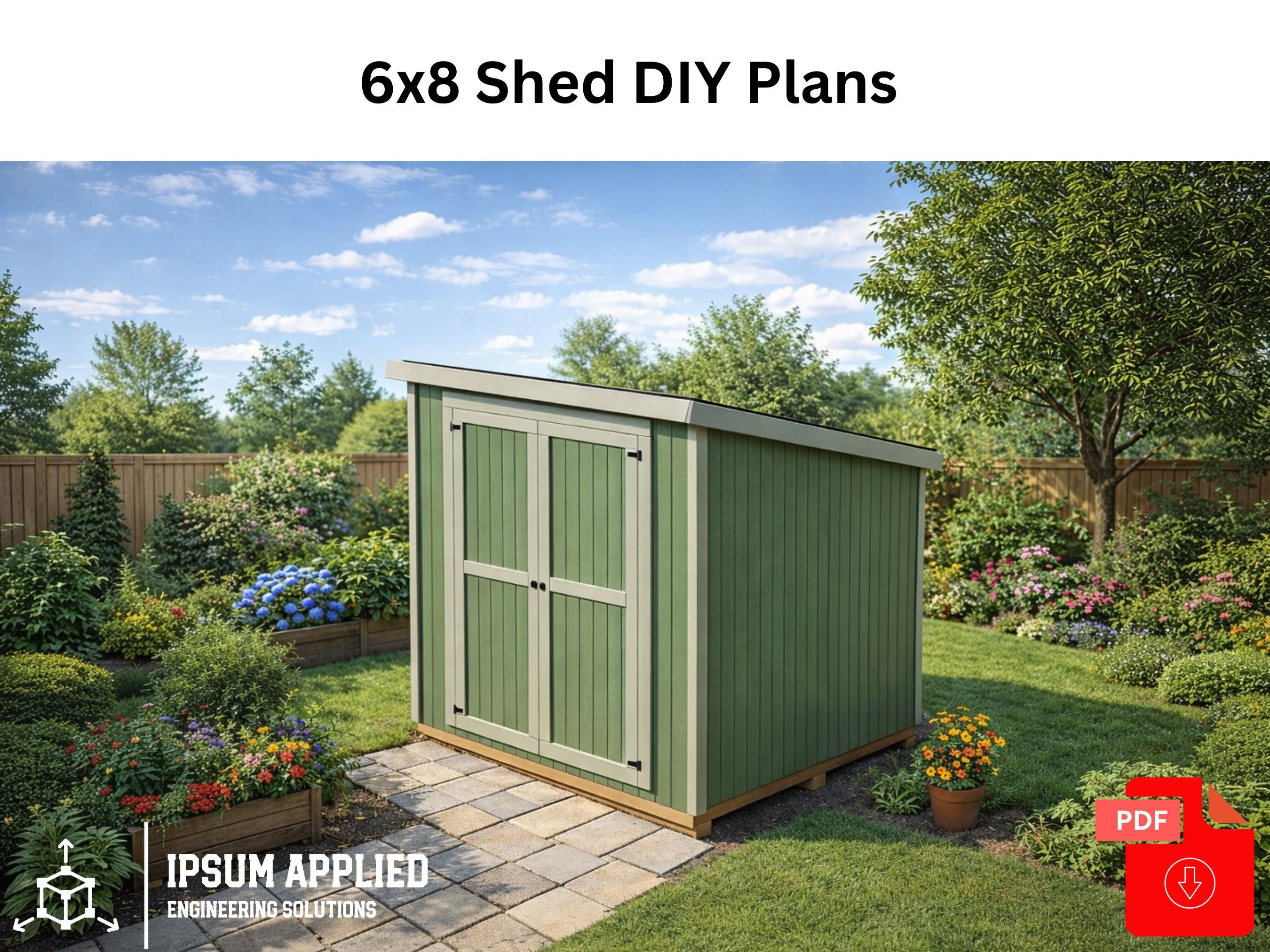 6x8 Lean to Shed Plans PDF | Compact Backyard Storage Shed Blueprint ...