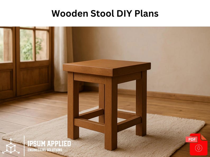 Compact Wooden Stool Woodworking Plans – Beginner DIY Project With Step ...