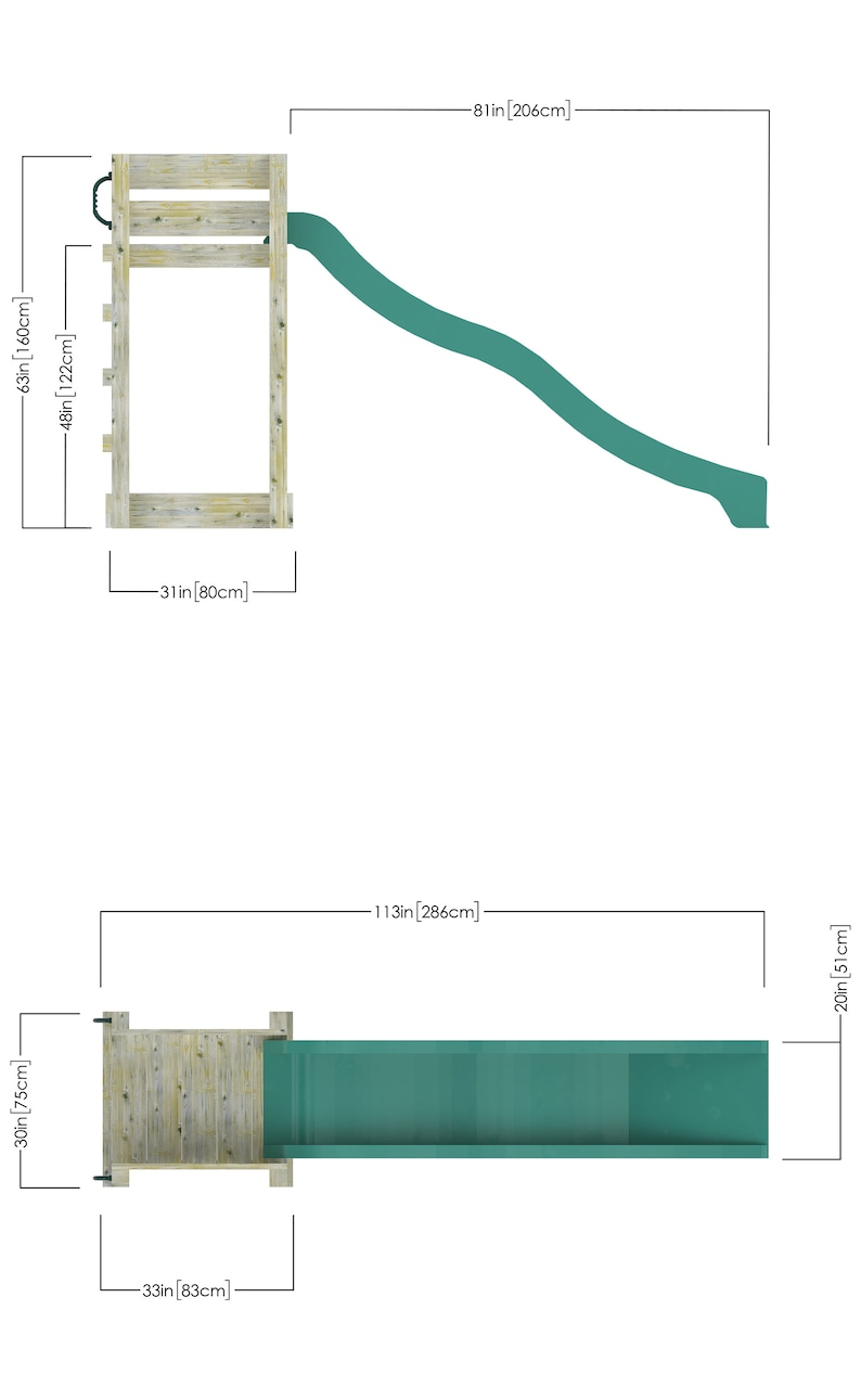 Climbing Frame With Slide and Wooden Climbers Plans & Assembly ...
