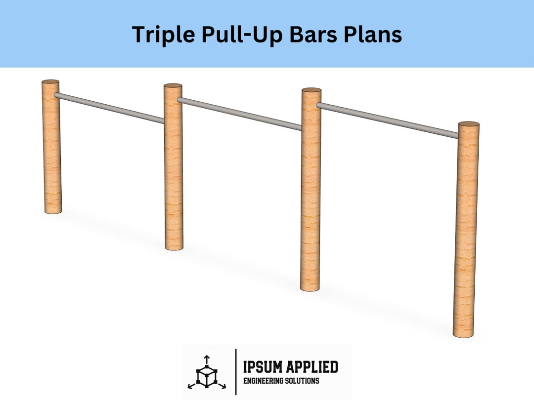 Outdoor Triple Pull-up Bars Plans & Assembly Instructions - Comes With ...