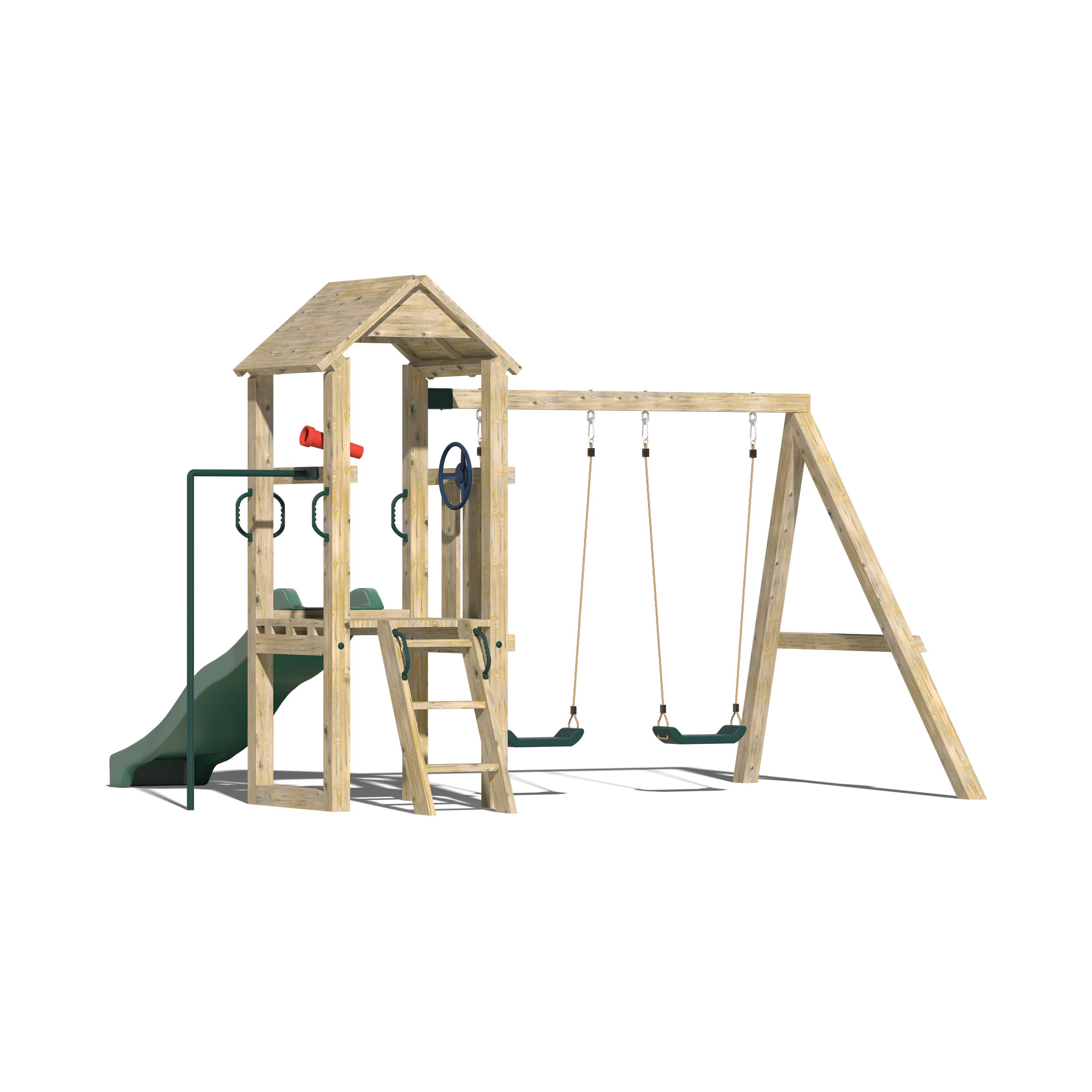 Climbing Frame With Slide, Fireman's Pole and 2 Swings Plans & Assembly ...